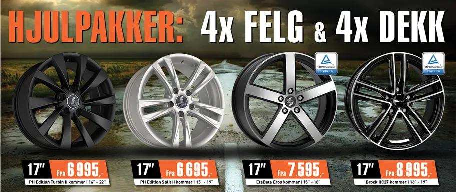 Dekk og felg – Få fantastiske pakkepriser hos Dekk1